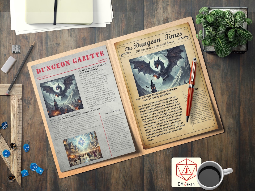 Old Paper News | Vintage RPG Newspaper Set for D&D, Cyberpunk, Vampire ...