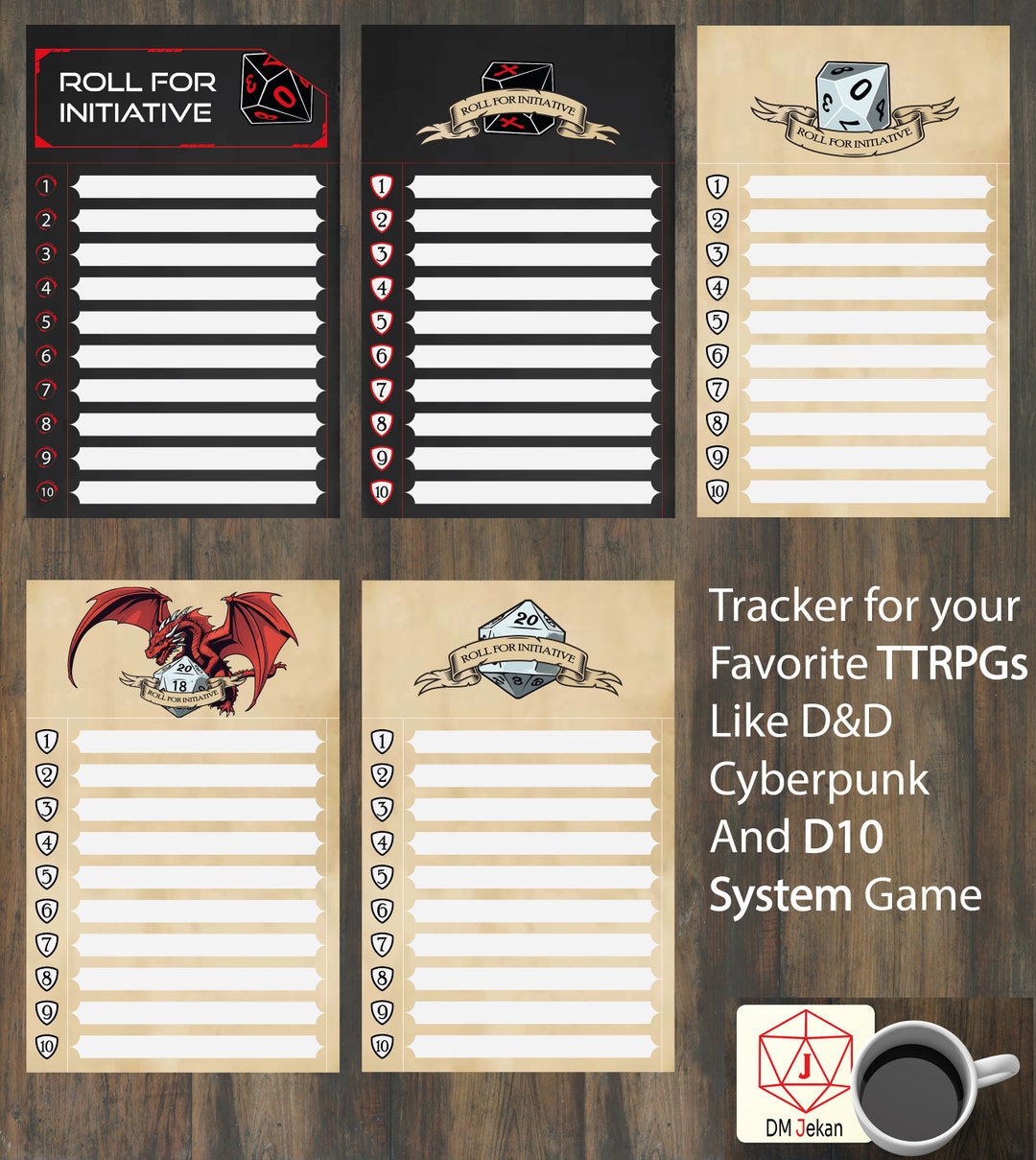 Ultimate Initiative Tracker Bundle for D&D, Cyberpunk, Vampire: the ...