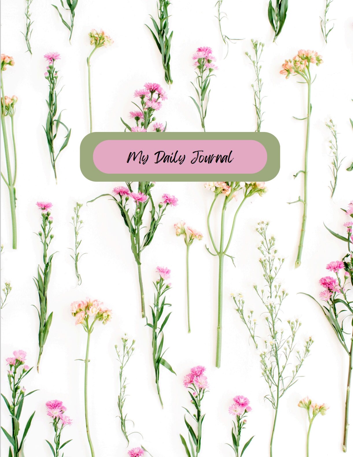 100 Page Printable Cute Floral Journal - Etsy