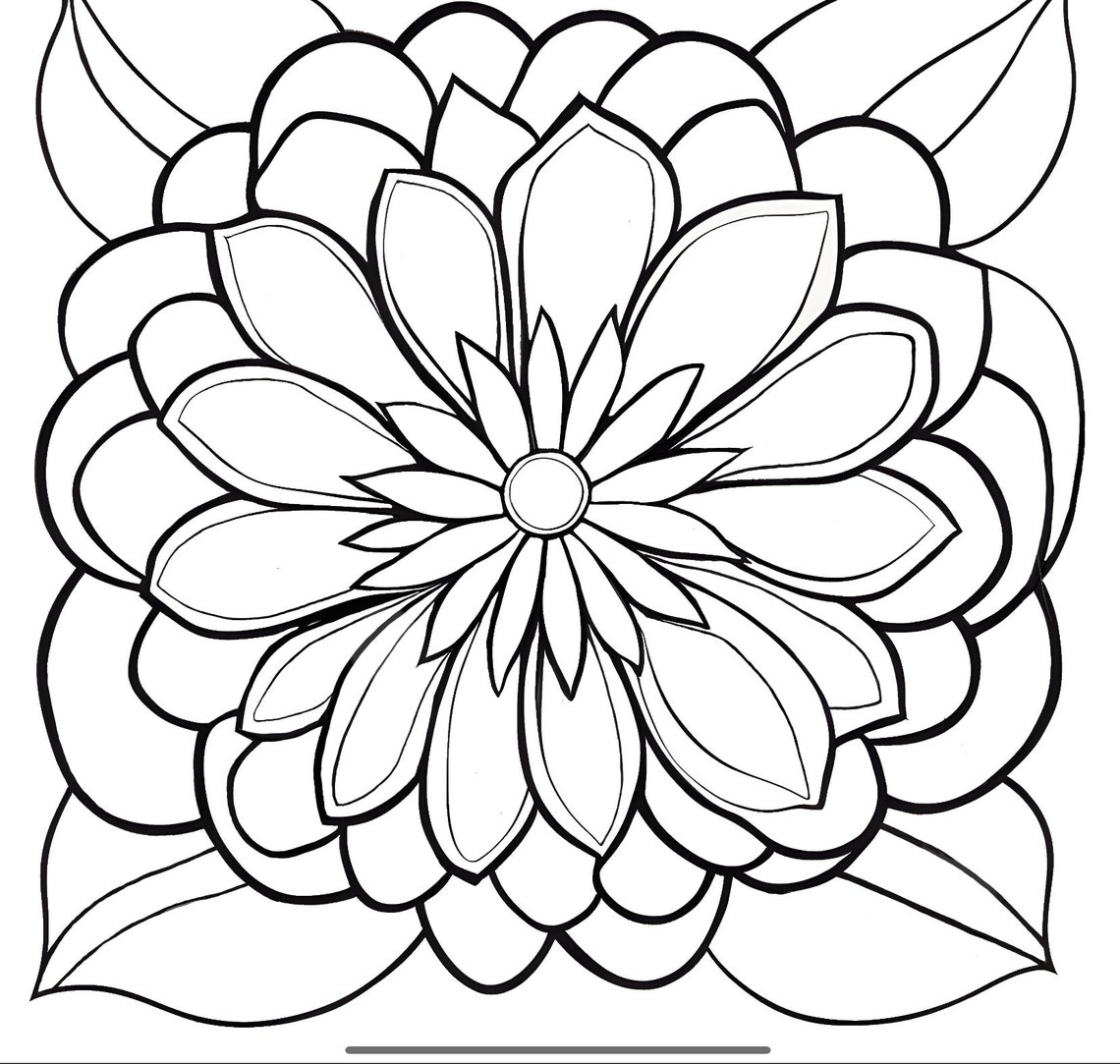 Easy Flower Coloring Pages | Floral Coloring Pages | Simple Coloring ...