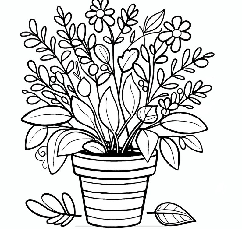 Easy Flower Coloring Pages | Floral Coloring Pages | Simple Coloring ...