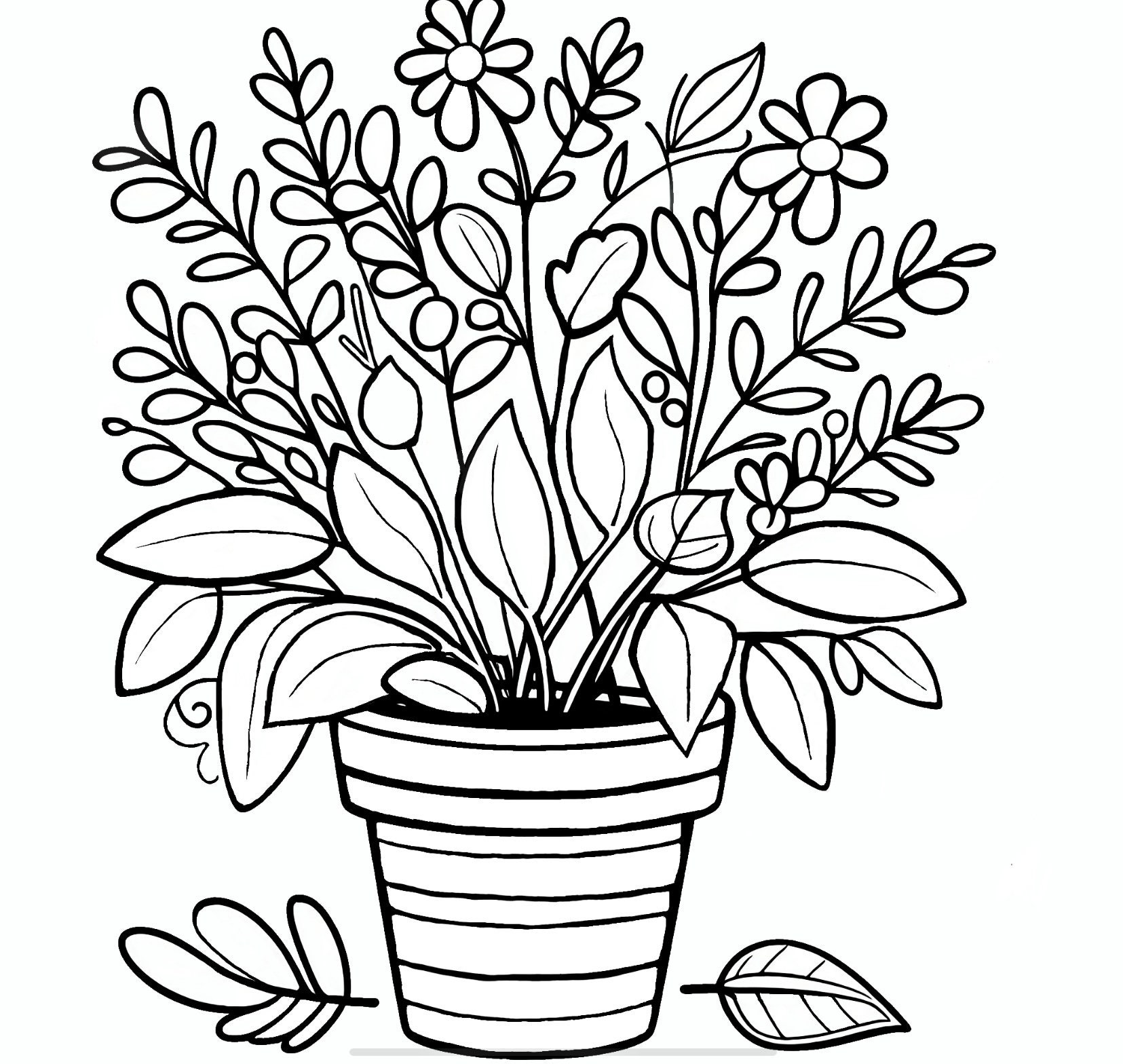 Easy Flower Coloring Pages | Floral Coloring Pages | Simple Coloring ...