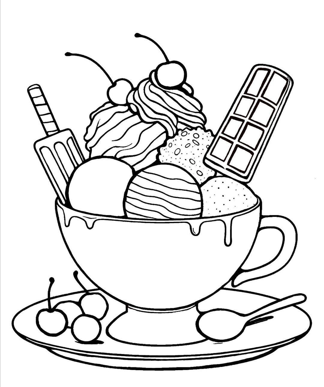 Dessert Themed Coloring Pages | Sunday| Muffin| Cake | Cupcakes ...