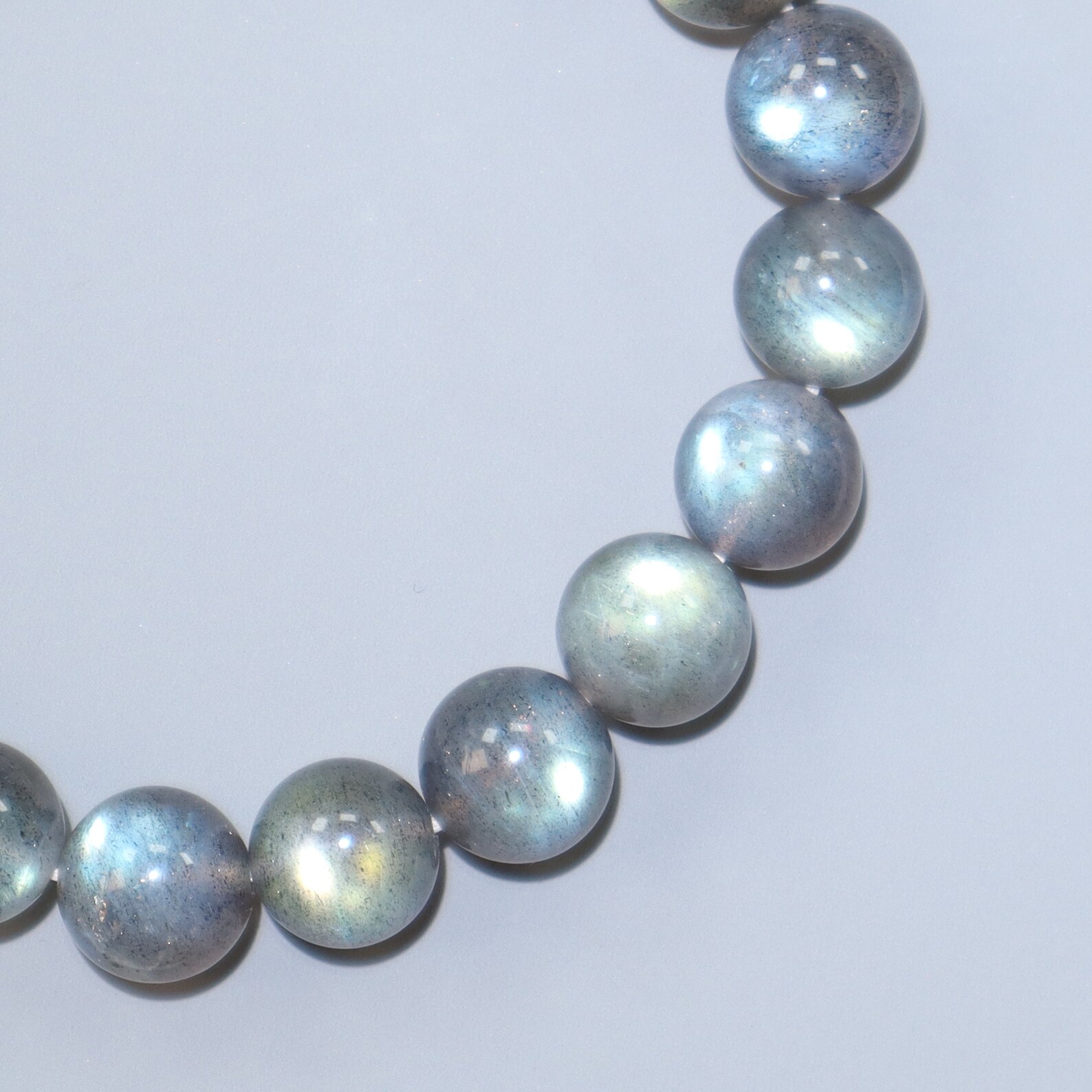 Gray Moonstone Stretch Bracelet: 10mm Labradorite Healing Crystal Gift ...