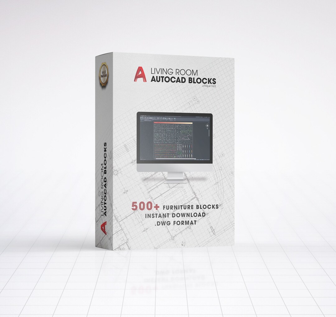 Autocad Living Room Furniture Blocks Library - Etsy