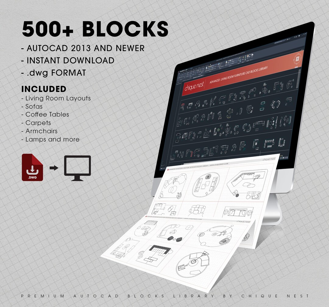 Autocad Living Room Furniture Blocks Library | CAD Blocks | 2D Drawings ...