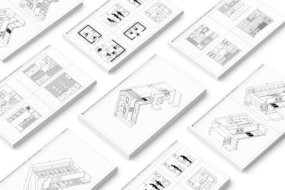 Premium Kitchen ISO Models / | CAD Blocks | 2D Drawings | Kitchen ...
