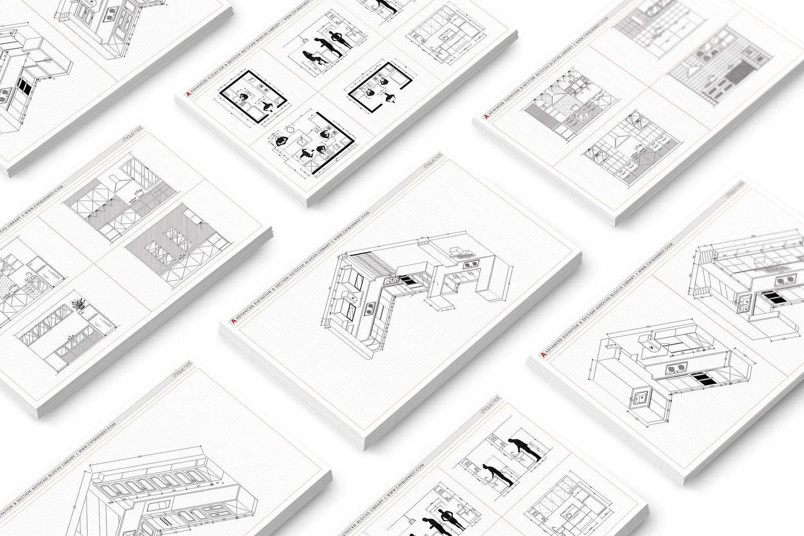 Premium Kitchen ISO Models / | CAD Blocks | 2D Drawings | Kitchen ...