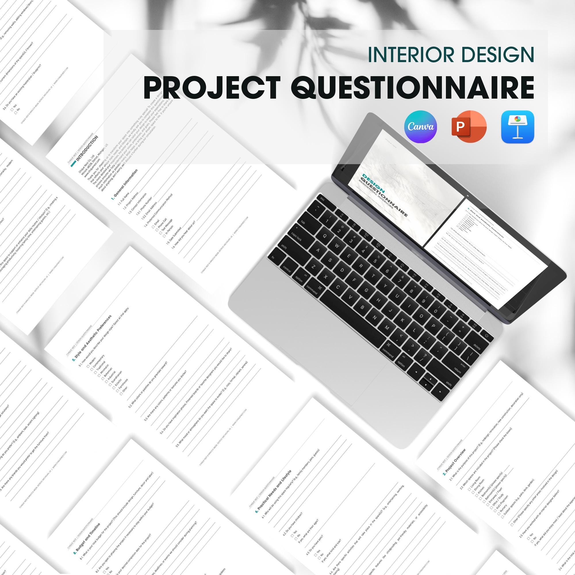Interior Design PROJECT QUESTIONNAIRE Template | Canva | Powerpoint ...