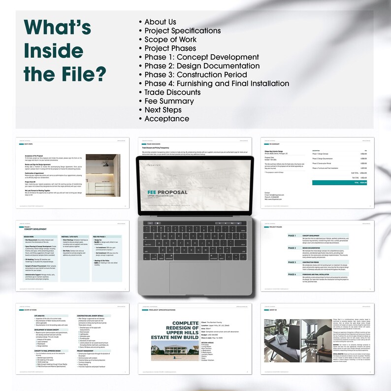 Interior Design FEE PROPOSAL Template | Canva | Powerpoint | Keynote ...