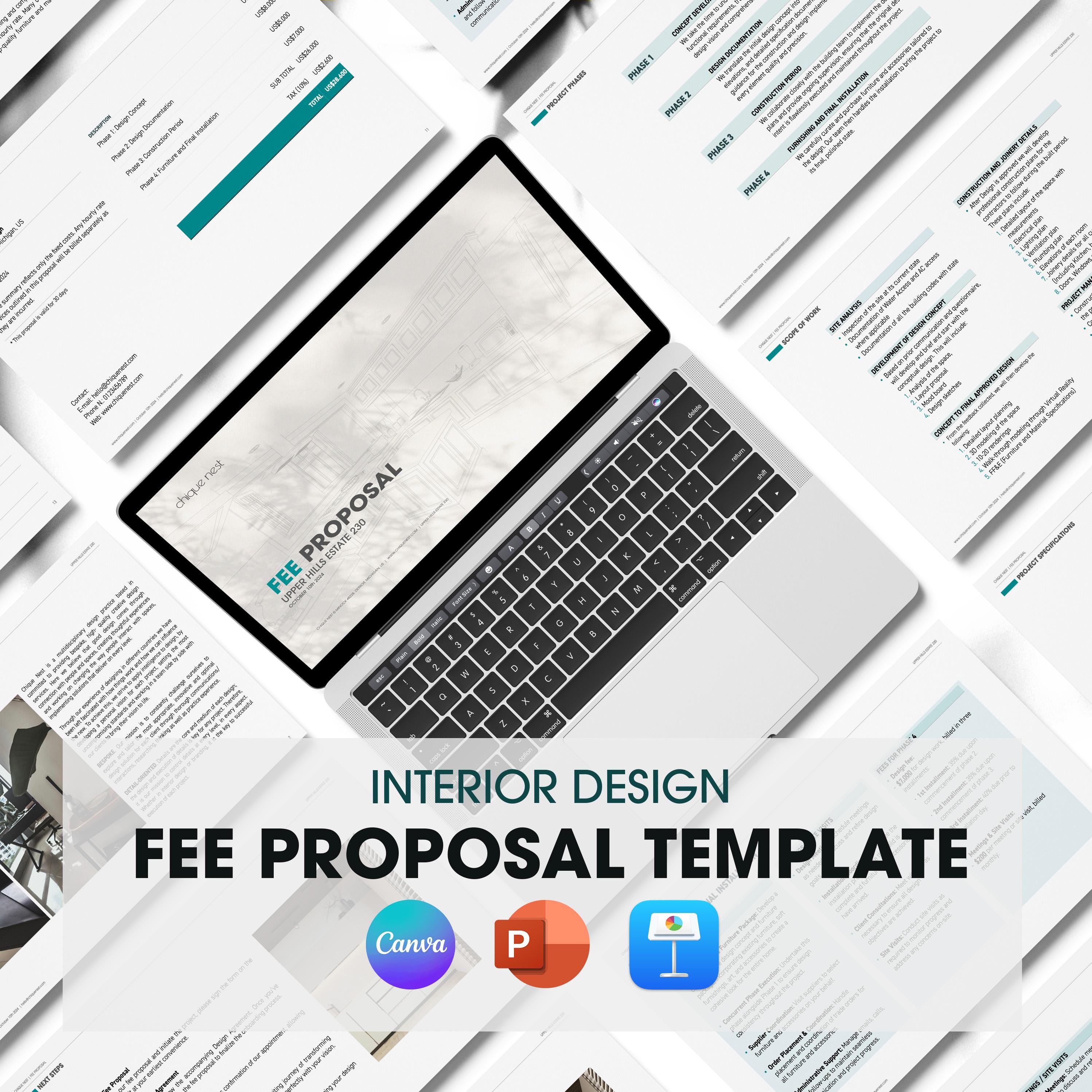 Interior Design FEE PROPOSAL Template | Canva | Powerpoint | Keynote ...