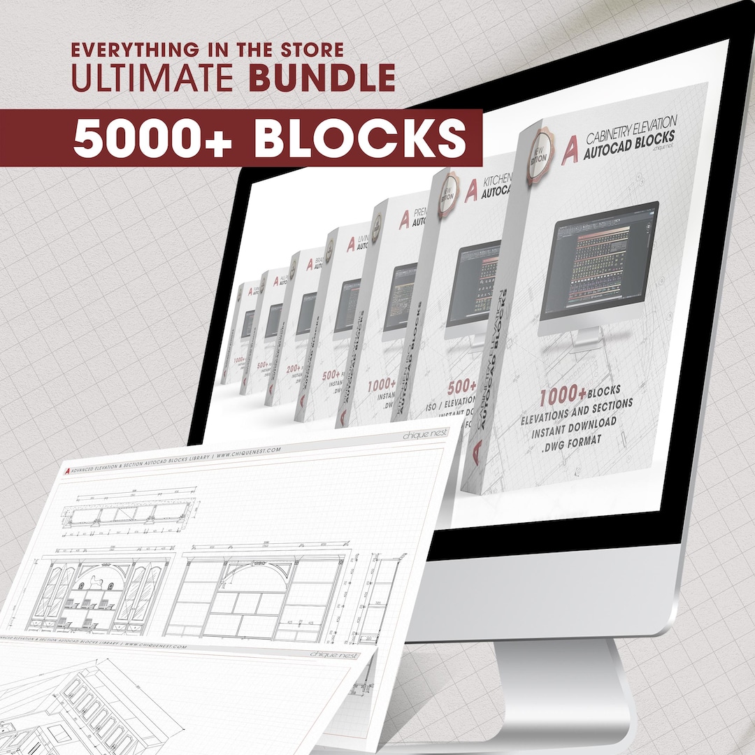 Ultimate Autocad Blocks BUNDLE | CAD Blocks | 2D Drawings | Kitchen ...