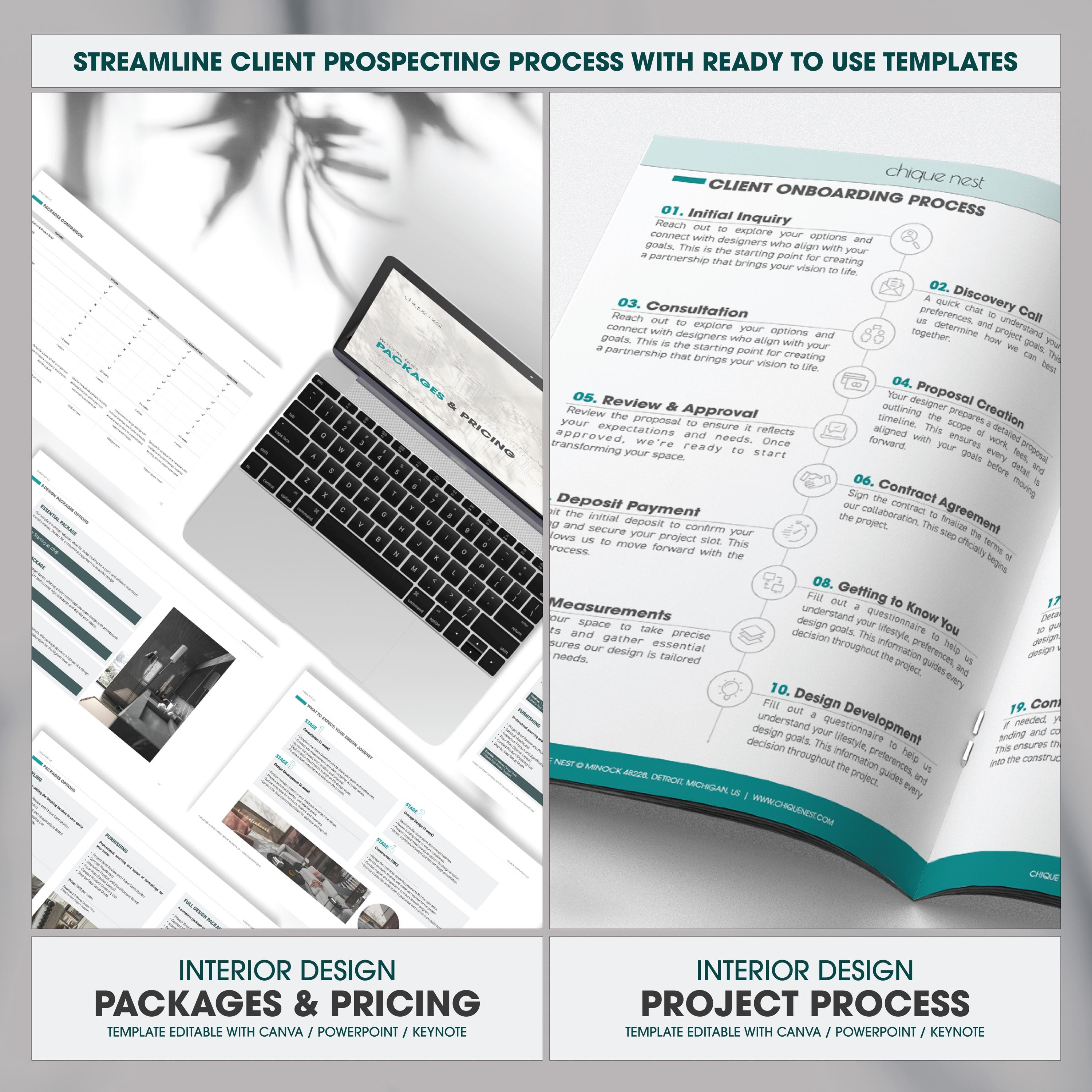 Interior Design CLIENT PROSPECTING Pack BUNDLE | Canva | Powerpoint ...