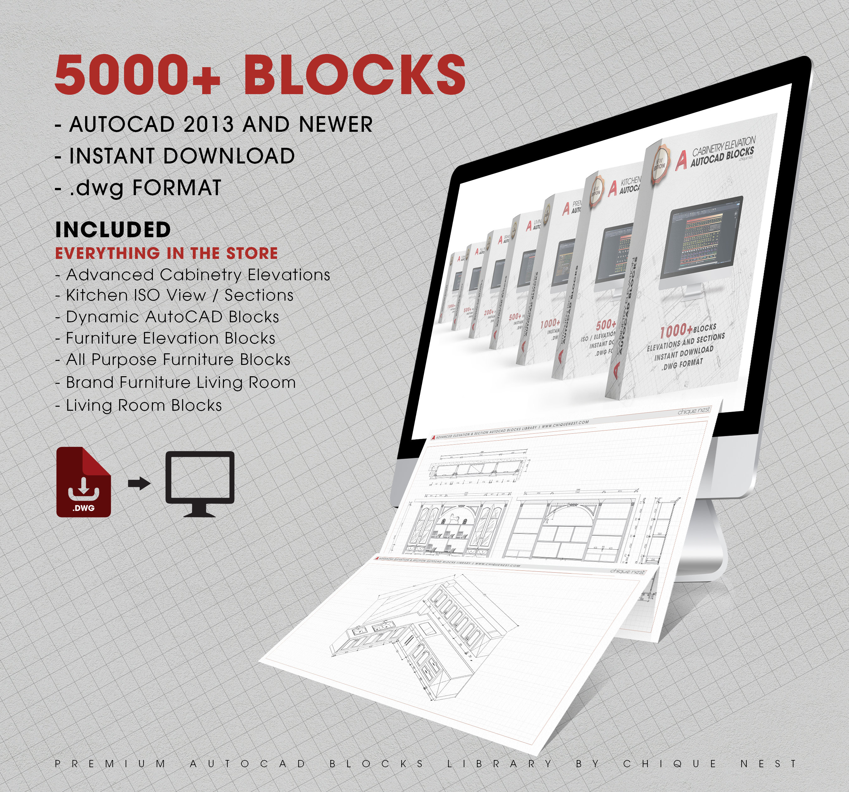 Ultimate Autocad Blocks BUNDLE | CAD Blocks | 2D Drawings | Kitchen ...