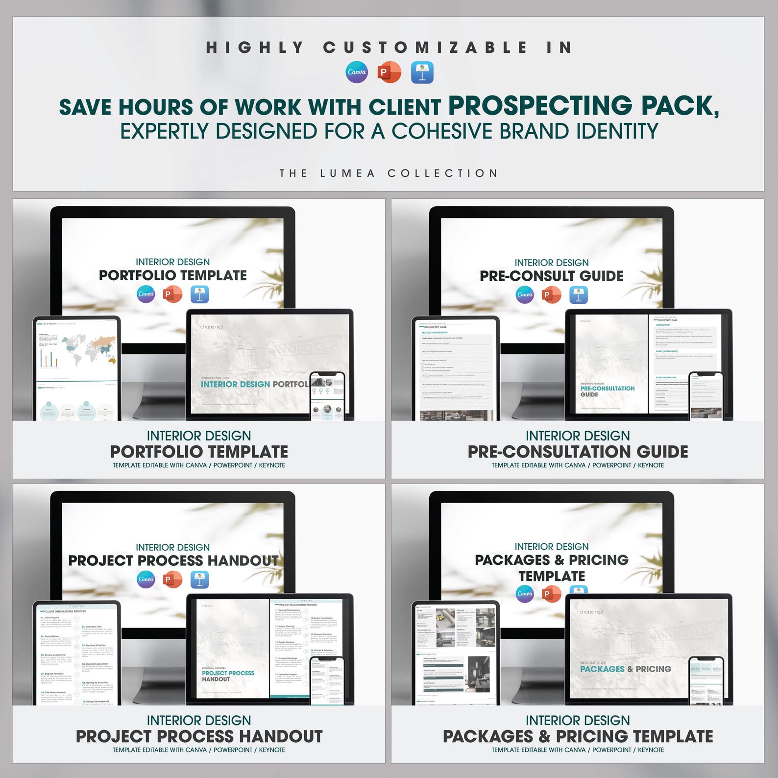 Interior Design CLIENT PROSPECTING Pack BUNDLE | Canva | Powerpoint ...