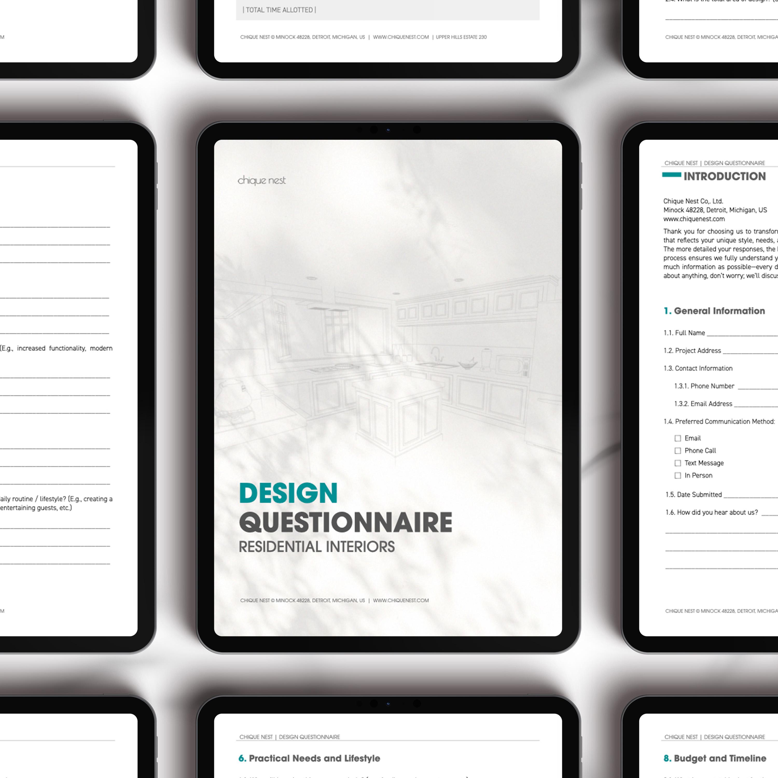 Interior Design PROJECT QUESTIONNAIRE Template | Canva | Powerpoint ...