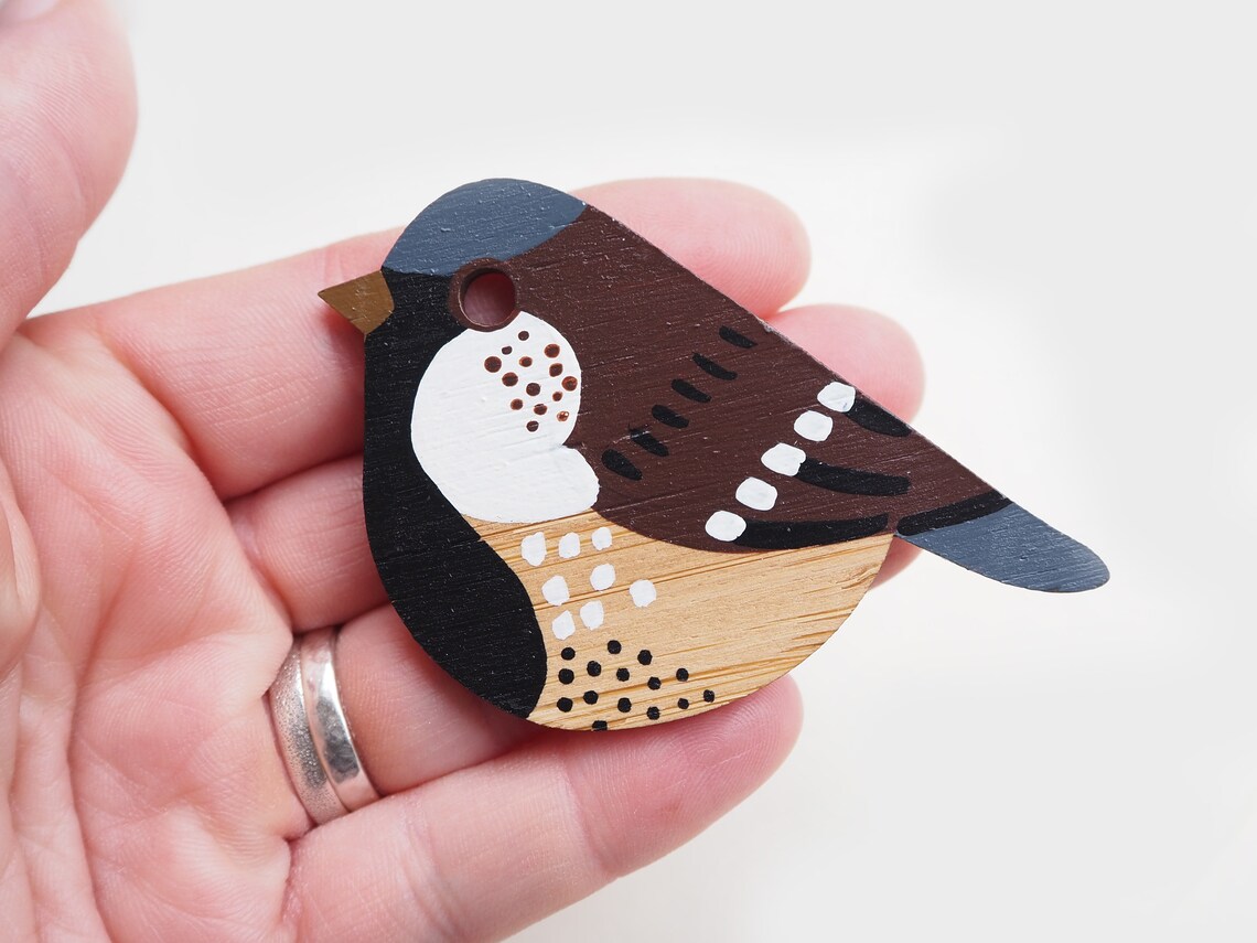 House Sparrow Bird Brooch Sparrow Gifts Bird Gifts British - Etsy
