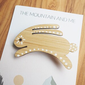 Rabbit Brooch, Hare Brooch, Wooden Rabbit Brooch, Rabbit Jewellery ...