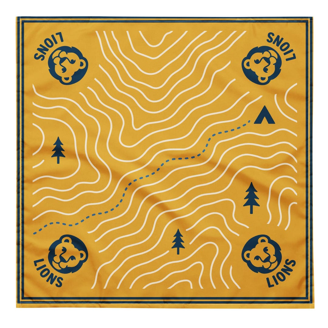 Lion Scout // Cub Scout Topographic Bandana - Etsy