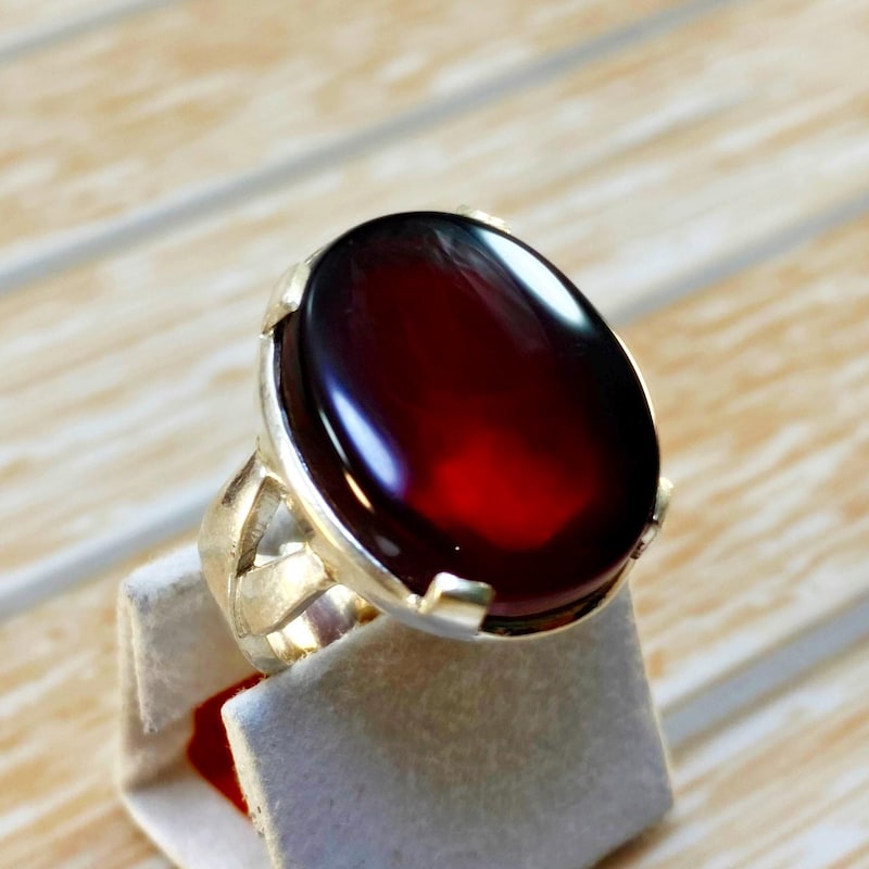 Unique Akik Stone Ring Men - Etsy