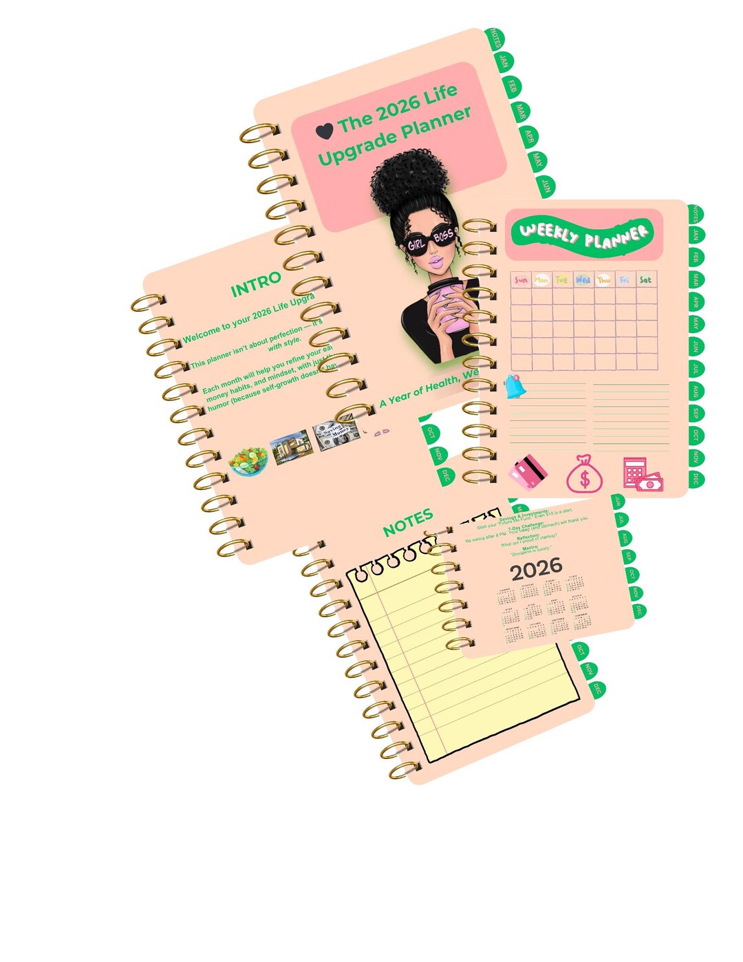 Editable 2026 Life Upgrade Planner: Monthly & Weekly, Printable PDF ...
