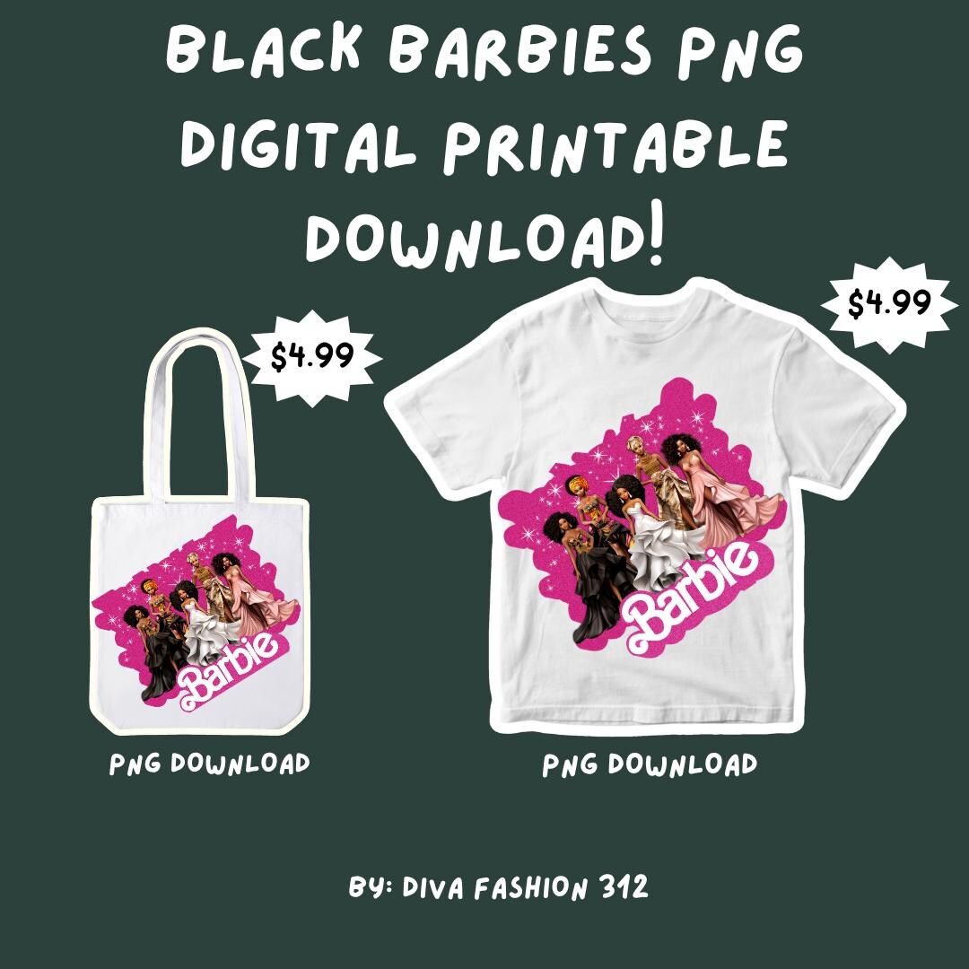 Black Melanin Barbies PNG & PDF Digital Print Downloads - Etsy