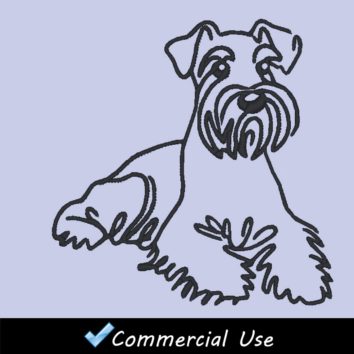 6x6 Inches | 5 Embroidery Design Minimalist Miniature Schnauzer Line ...