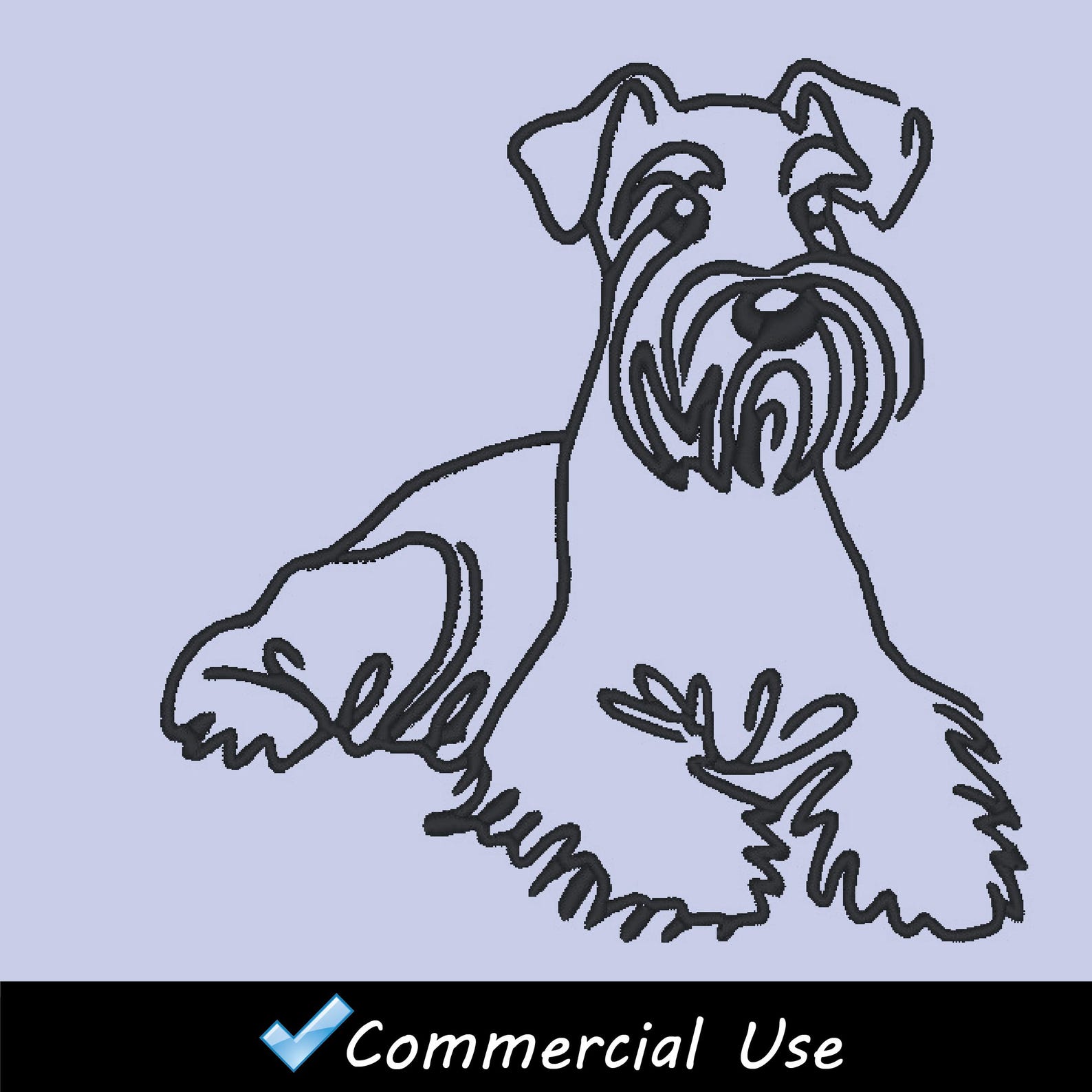 6x6 Inches | 5 Embroidery Design Minimalist Miniature Schnauzer Line ...