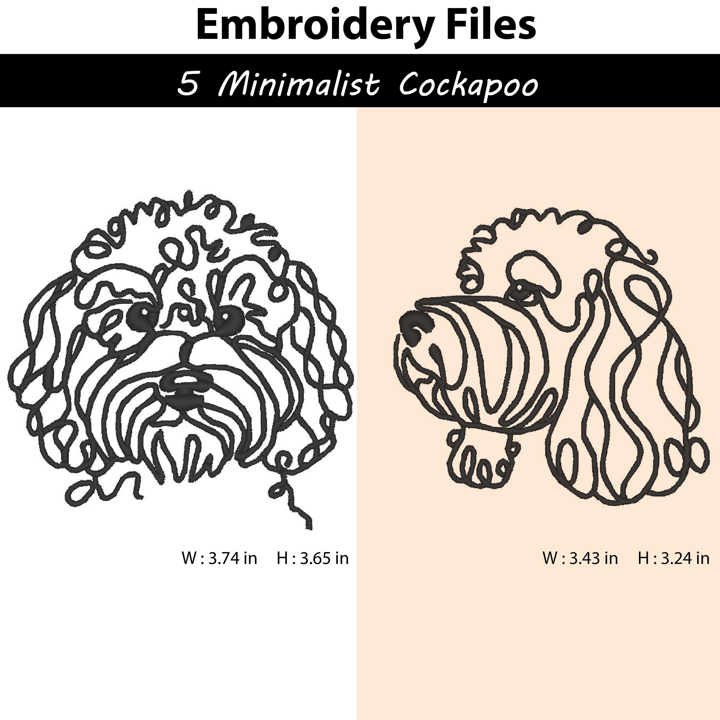 5 Embroidery Design Minimalist Cockapoo Line Art,dog Breed,pet ...