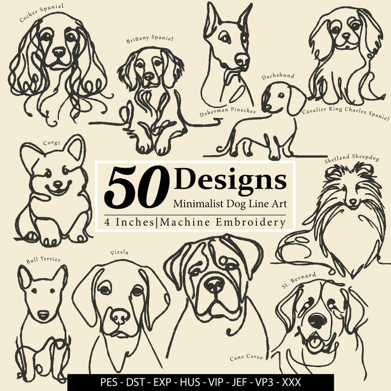 Dog Line Drawing Dst - Etsy UK
