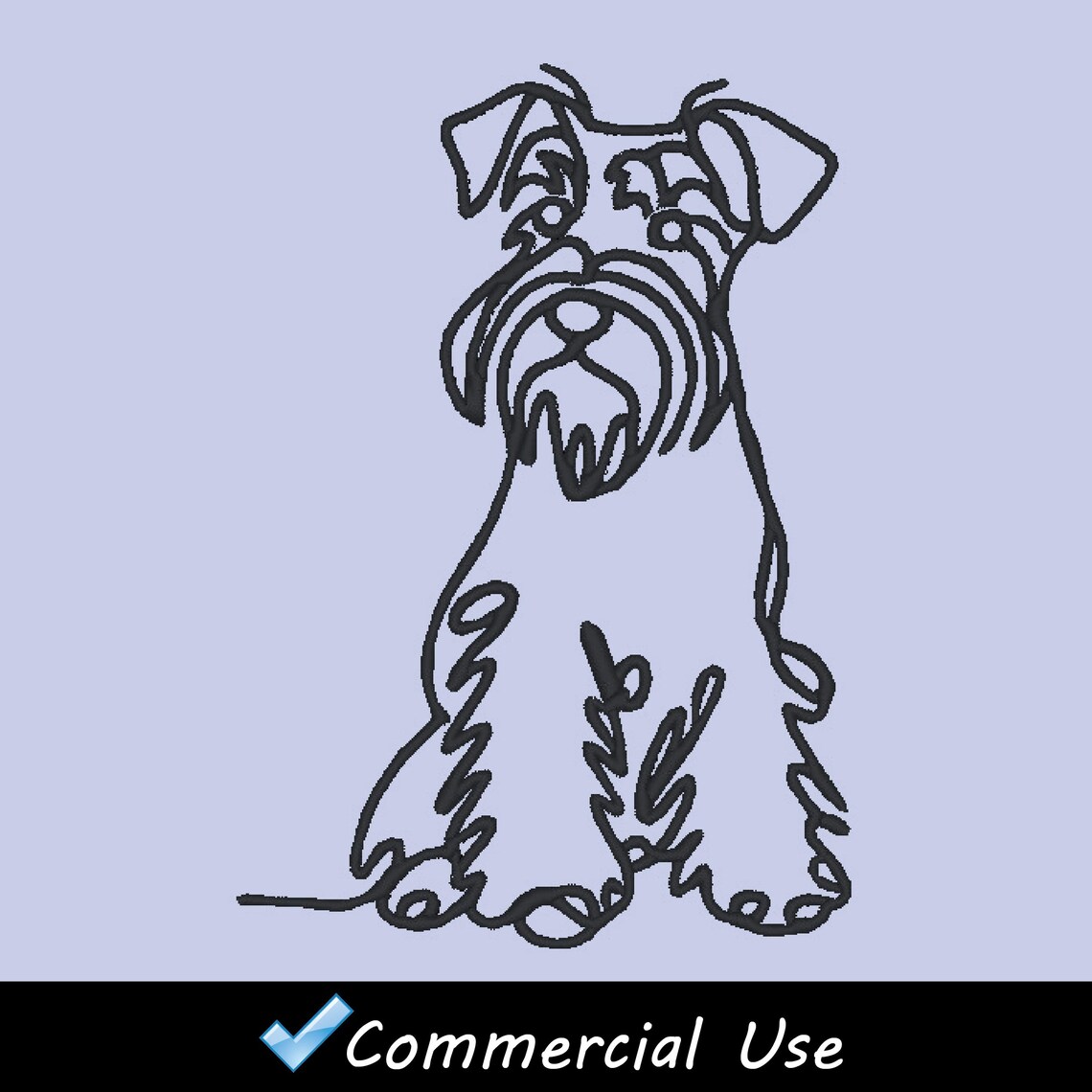 6x6 Inches | 5 Embroidery Design Minimalist Miniature Schnauzer Line ...