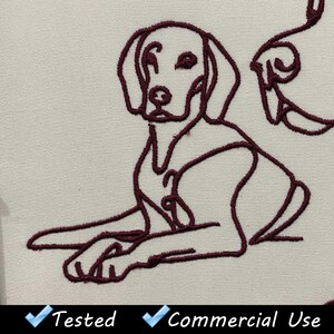 5 Embroidery Design Minimalist Weimaraner Line Art,dog Breed,pet ...