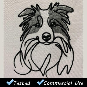 5 Embroidery Design Minimalist Border Collie Line Art,dog Breed,pet ...
