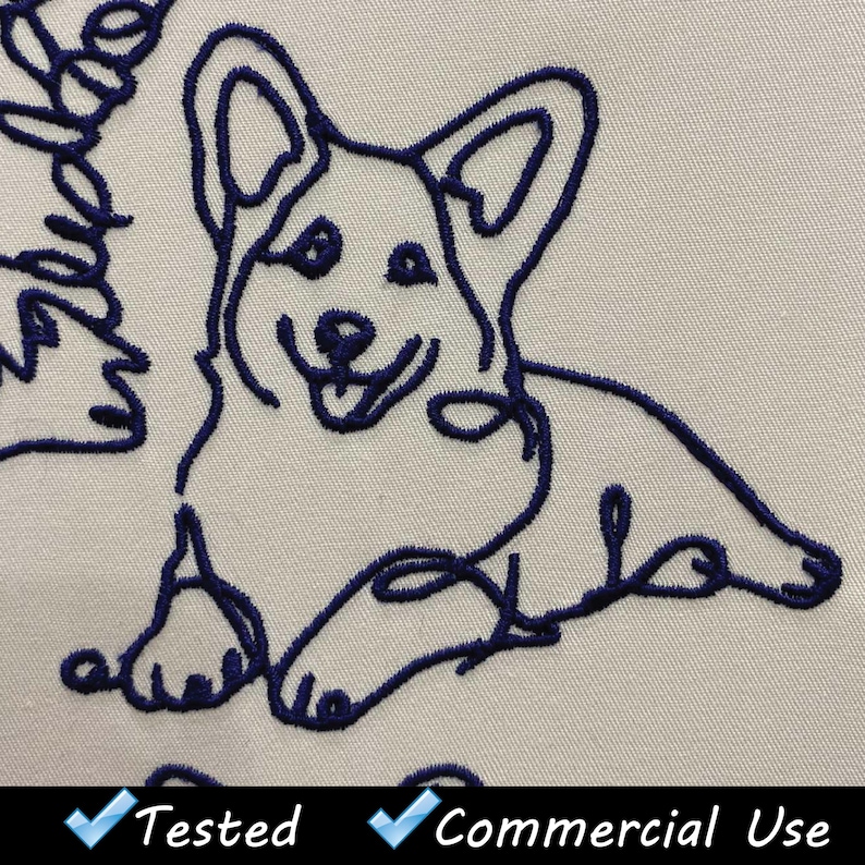 5 Embroidery Design Minimalist Corgi Line Art,dog Breed,pet Embroidery ...