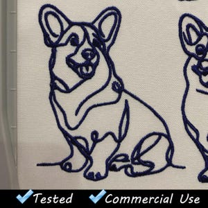 7x7 Inches | 5 Embroidery Design Minimalist Corgi Line Art,dog Breed ...