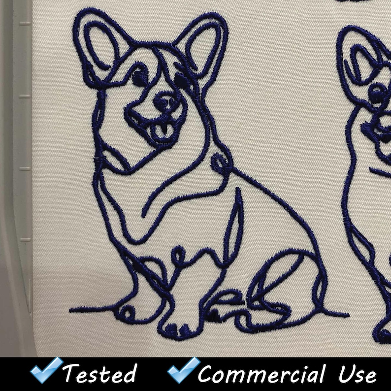 5 Embroidery Design Minimalist Corgi Line Art,dog Breed,pet Embroidery ...