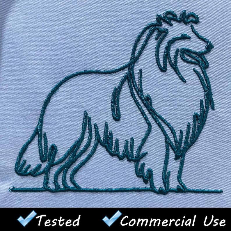 6x6 Inches | 5 Embroidery Design Minimalist Collie Line Art,dog Breed ...