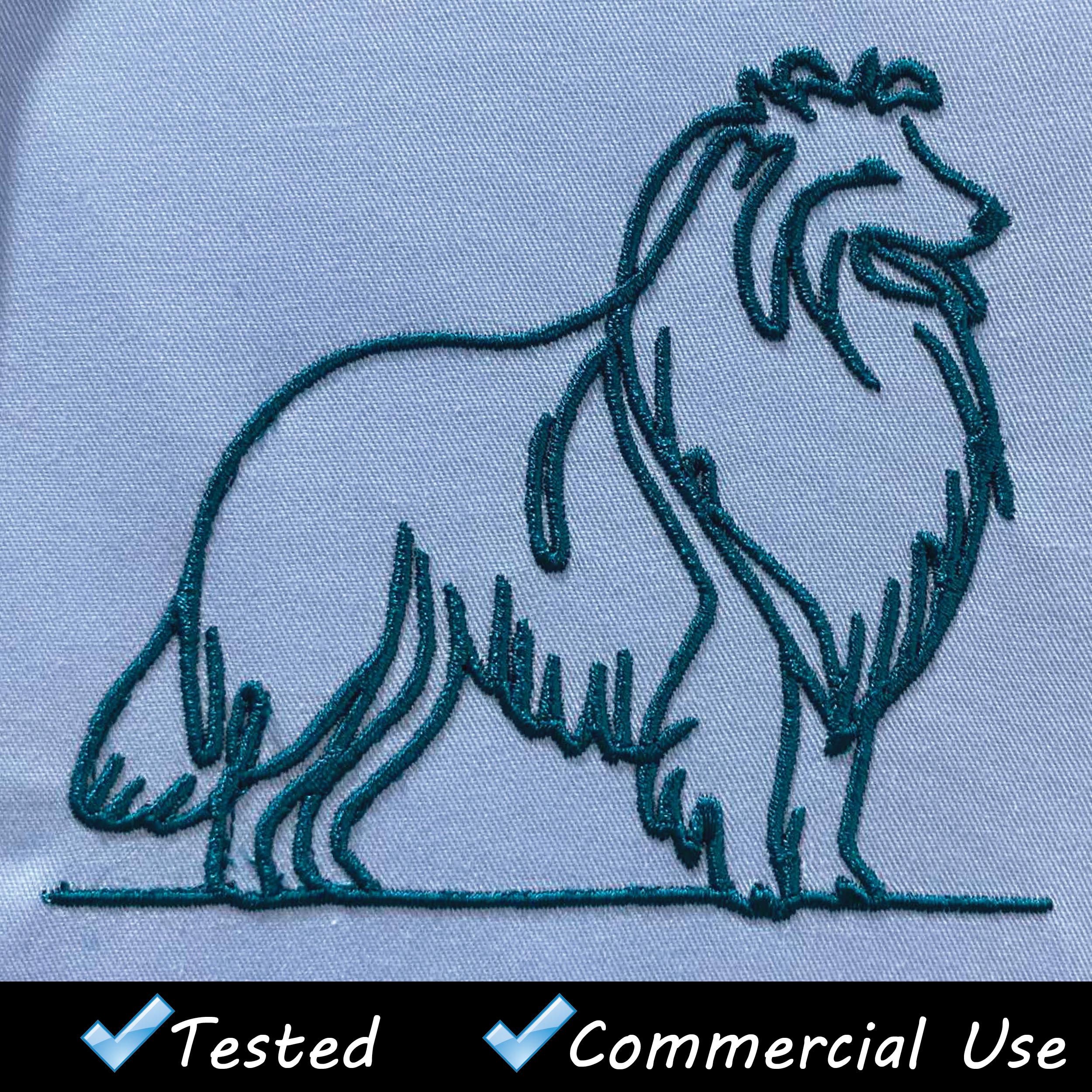 6x6 Inches | 5 Embroidery Design Minimalist Collie Line Art,dog Breed ...