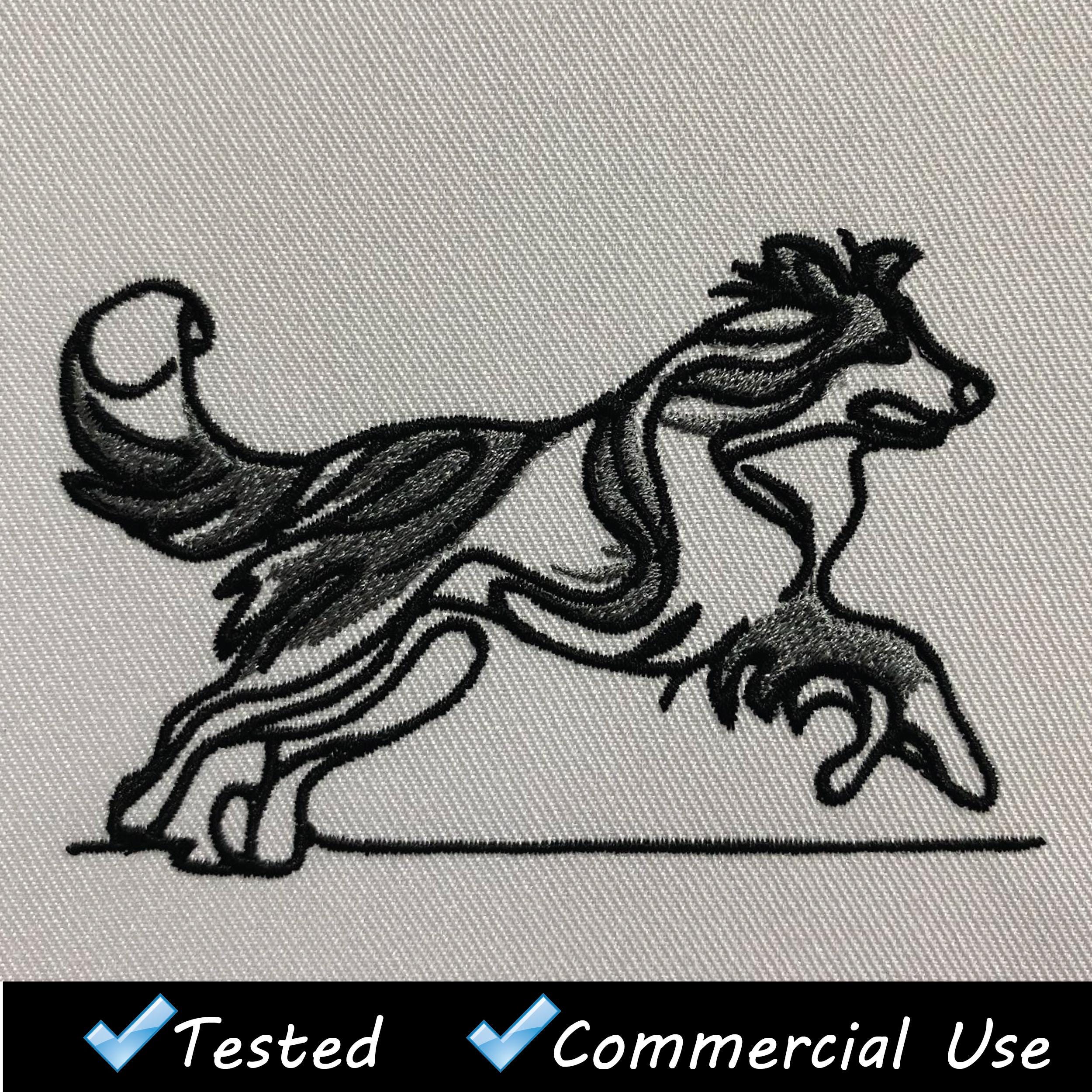 5 Embroidery Design Minimalist Border Collie Line Art,dog Breed,pet ...