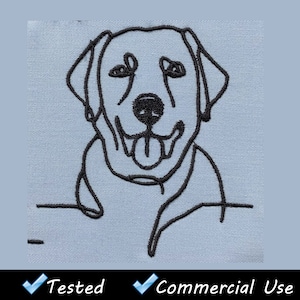 5 Embroidery Design Minimalist Labrador Retriever Line Art,dog Breed ...
