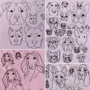 100 Dog Faces | 7 Sizes | Fast & Easy Machine Embroidery Designs Bundle ...