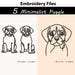 5 Embroidery Design Minimalist Puggle Dog Line Art,dog Breed,pet ...
