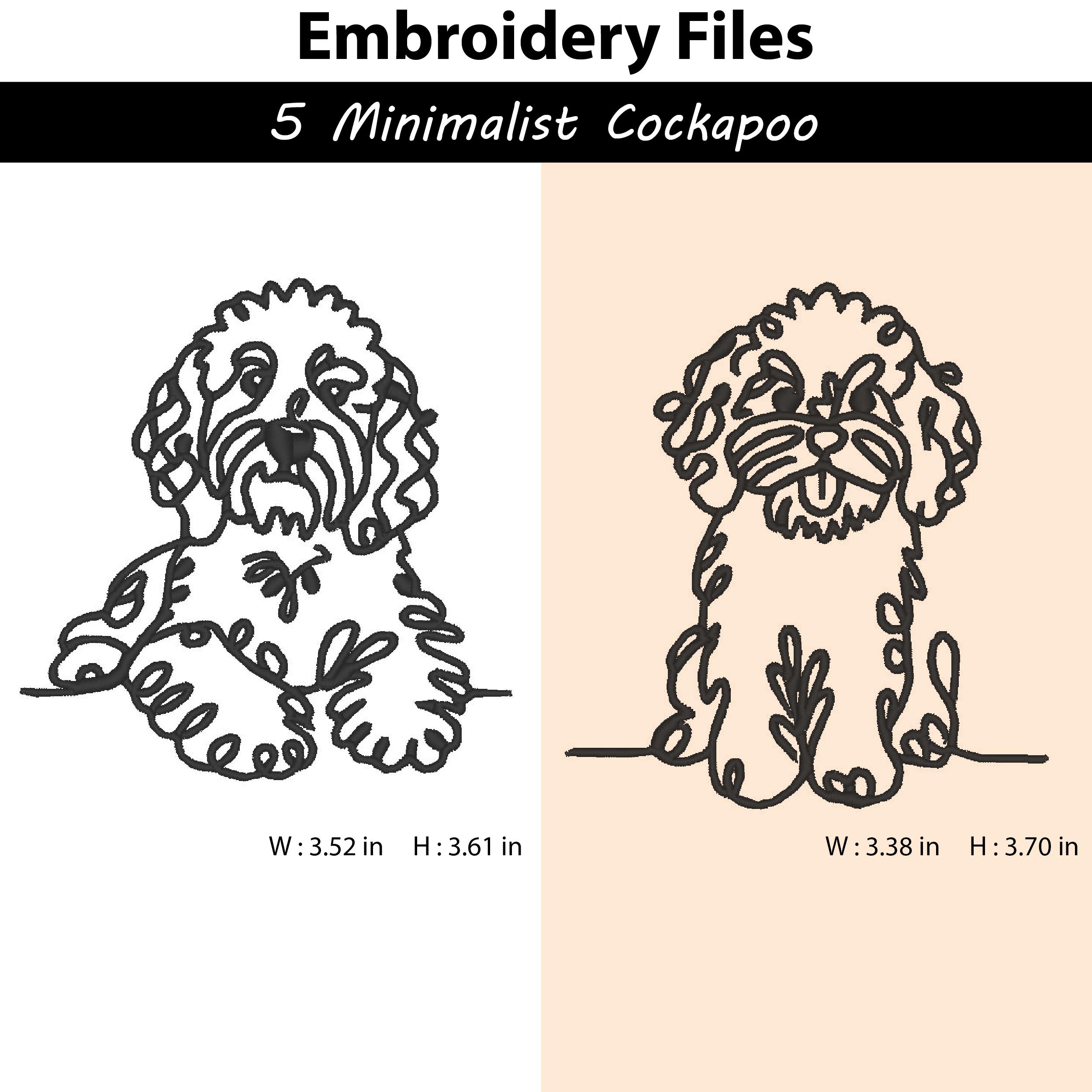 5 Embroidery Design Minimalist Cockapoo Line Art,dog Breed,pet ...