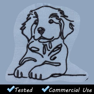 5 Embroidery Design Minimalist Golden Retriever Puppy Line Art,dog ...