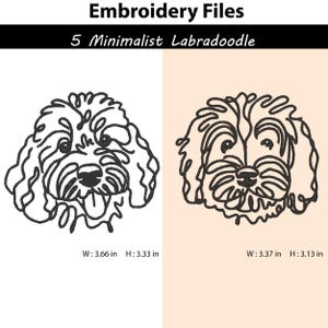 5 Embroidery Design Minimalist Labradoodle Line Art,dog Breed,pet ...