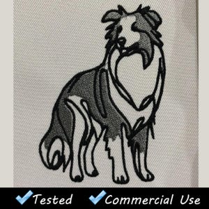 5 Embroidery Design Minimalist Border Collie Line Art,dog Breed,pet ...