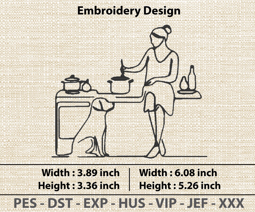 Cooking With Dog Embroidery 2sizes,baker Buddy Gift,baking With Dog,dog ...