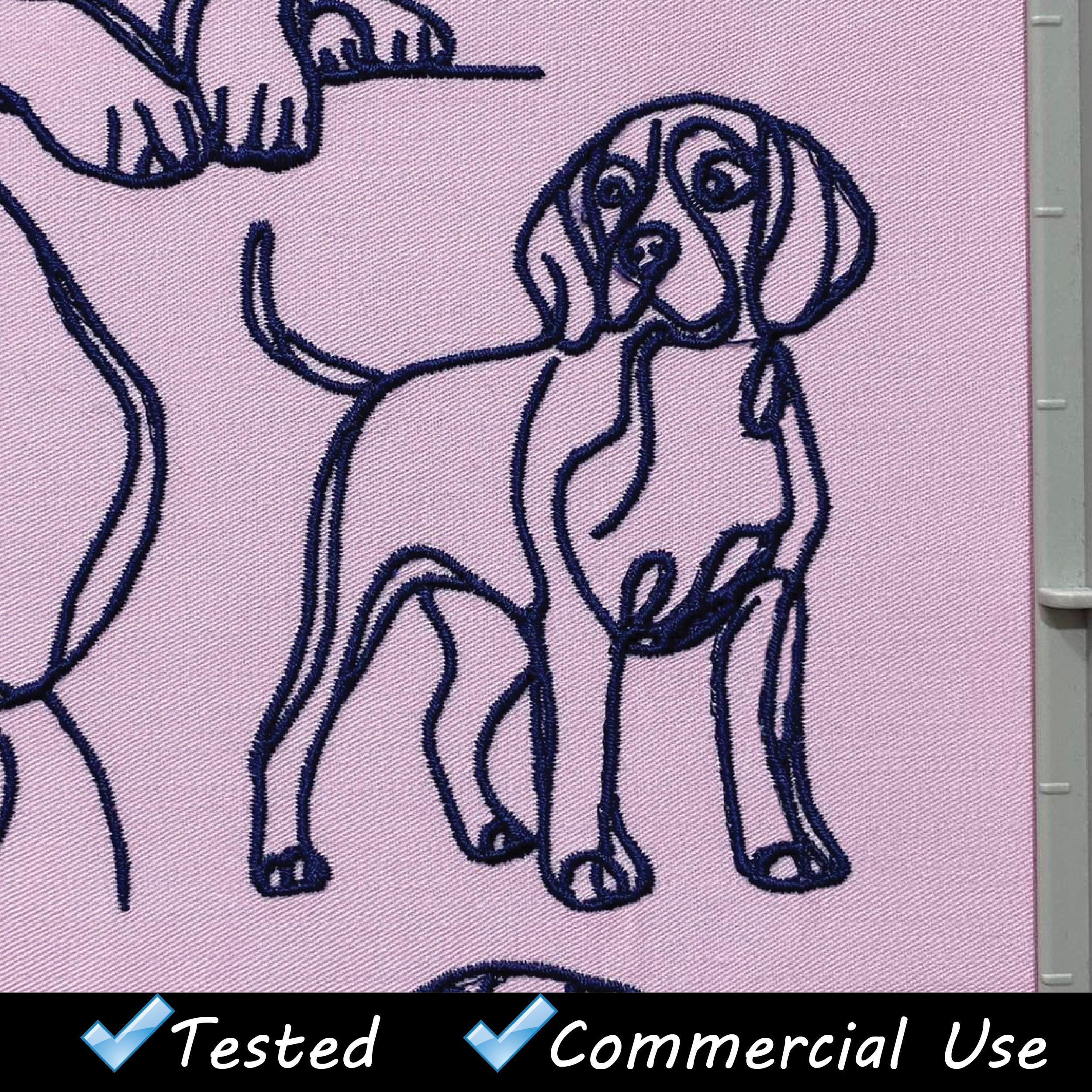5 Embroidery Design Minimalist Beagle Line Art,dog Breed,pet Embroidery ...