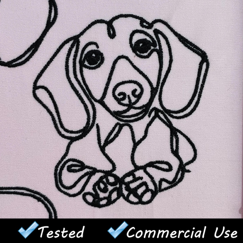 5 Embroidery Design Minimalist Dachshund Line Art,dog Breed,pet ...