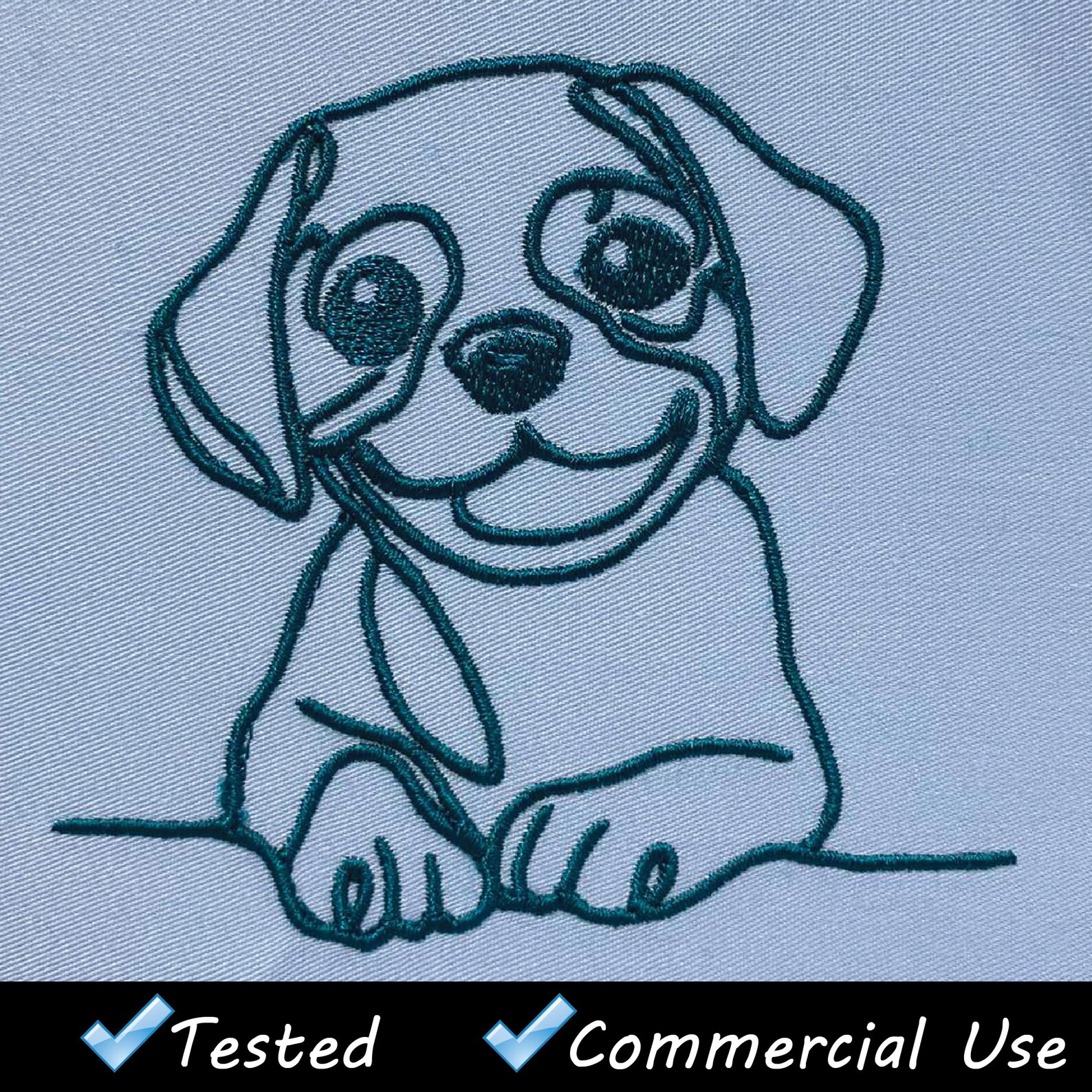 5 Embroidery Design Minimalist Puggle Dog Line Art,dog Breed,pet ...